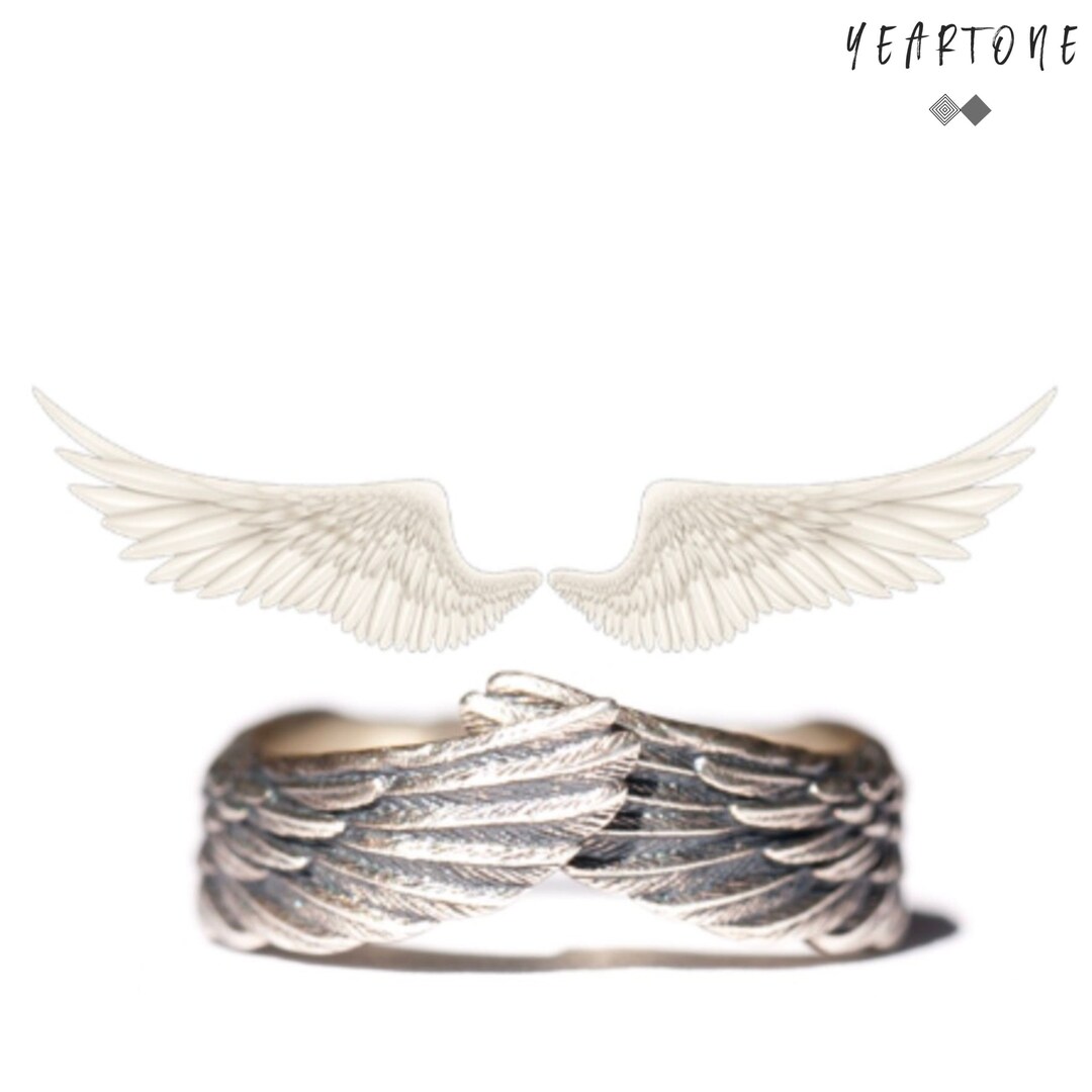 Angel Wing Ring 925 Sterling Silver Guardian Angel Spiritual Divination ...