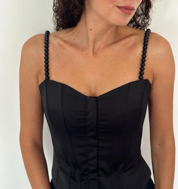 Black Dress Straps Replacement Attachable Shoulder Jewellery Body Accessories Spaghetti Dress Straps Removable Bra Straps Pearl Straps Etsy UK