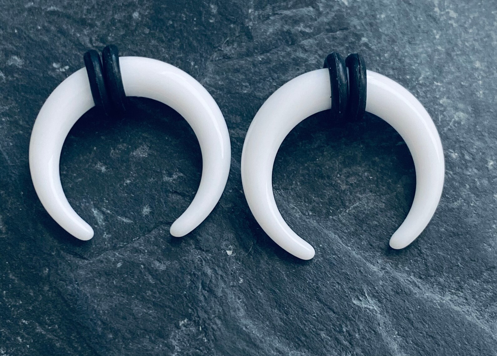 P2GO Pair White Acrylic Pinchers Tapers Septum Buffalo Taper | Etsy