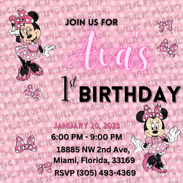 Minnie Mouse Party Flyer - Etsy