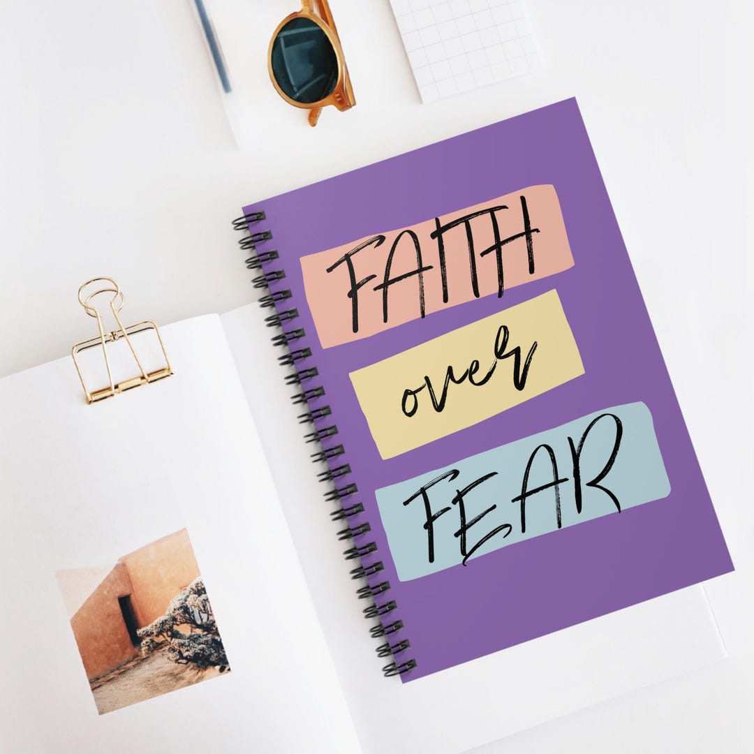Inspirational Spiral Notebook - "faith Over Fear," Motivational Journal ...