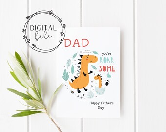 Roarsome Dad Card | Etsy