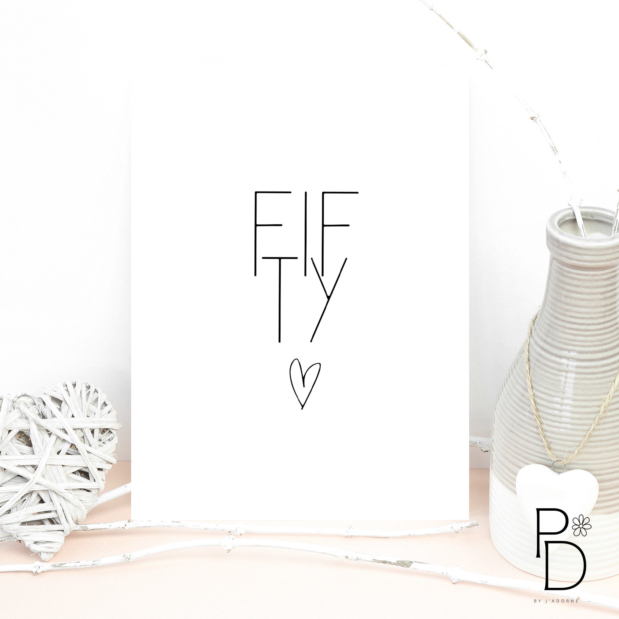 50th MILESTONE BIRTHDAY CARD Happy Birthday Card Digital Download ...