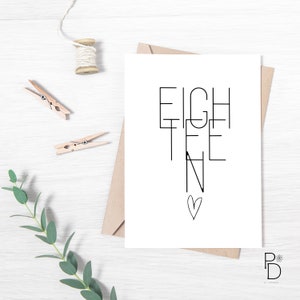 18th MILESTONE BIRTHDAY CARD - Happy Birthday Card + Digital Download ...