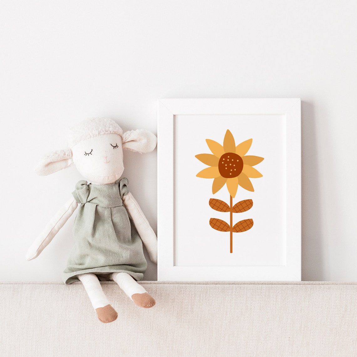 Happy Sunflower Print - A4 Poster + Bedroom Print for Girls + Boho ...