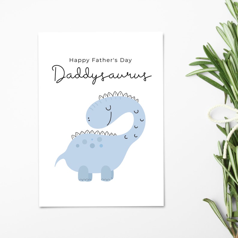Daddysaurus Dinosaur Father's Day Card Father's Day - Etsy