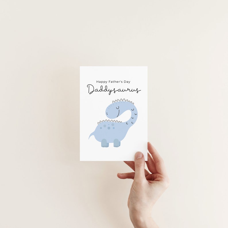 Daddysaurus Dinosaur Father's Day Card Father's Day - Etsy