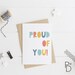 Proud of You Card - School Achievement Card + Digital Download Option ...