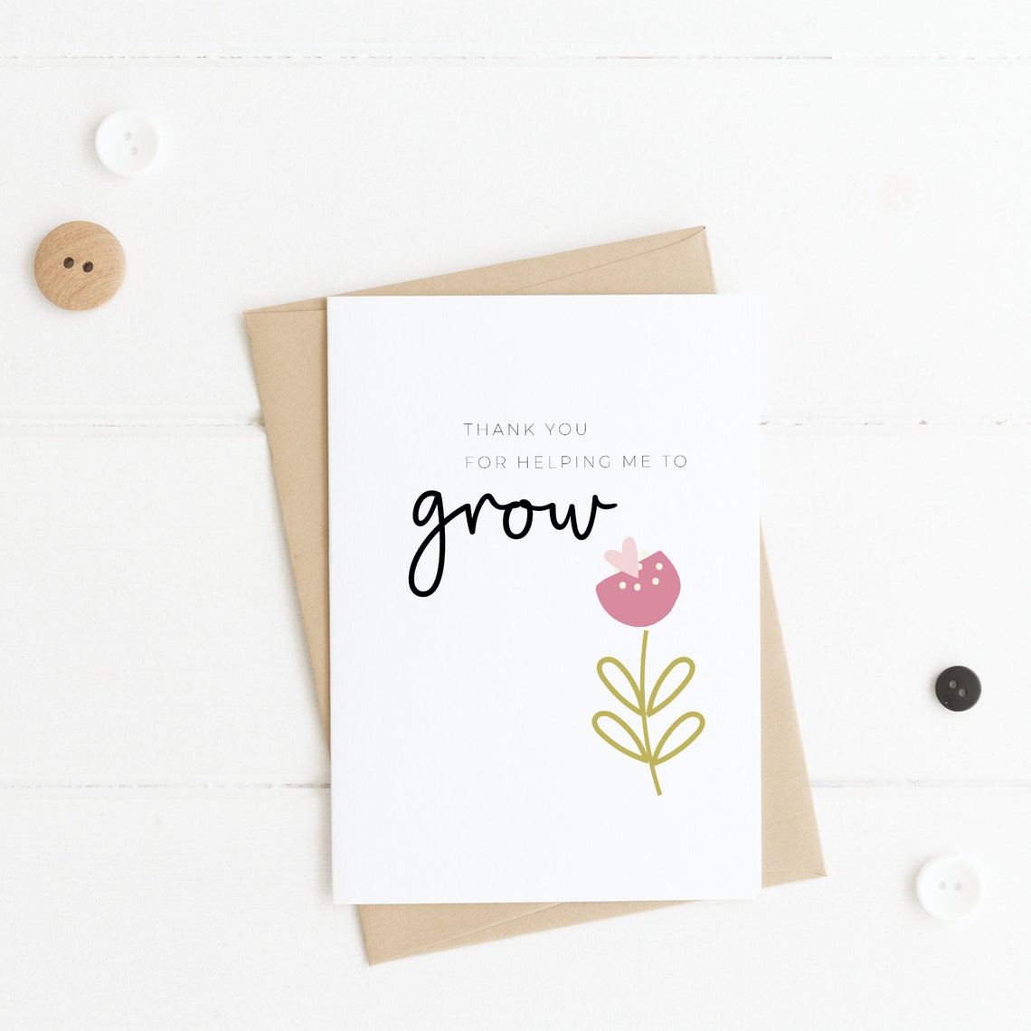 Flower Teacher Thank You Card, Teacher Appreciation, End of School Year ...