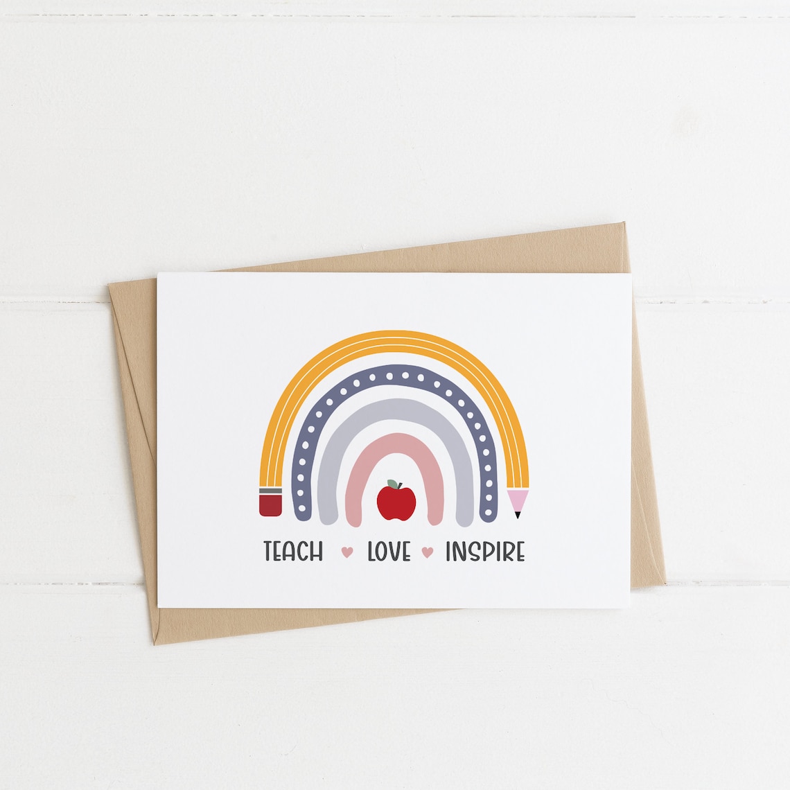 Rainbow Teacher Thank You Card Teacher Appreciation Card - Etsy Australia