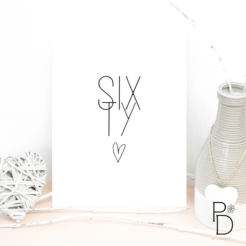 60th MILESTONE BIRTHDAY CARD - Happy Birthday Card + Digital Download ...