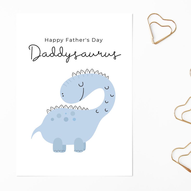 Daddysaurus Dinosaur Father's Day Card Father's Day Gift Special Card ...
