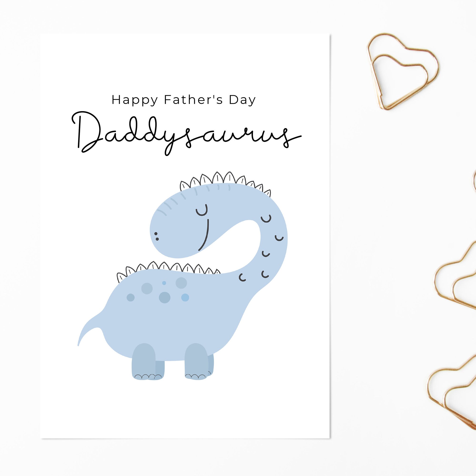 Daddysaurus Dinosaur Father's Day Card Father's Day Gift Special Card ...