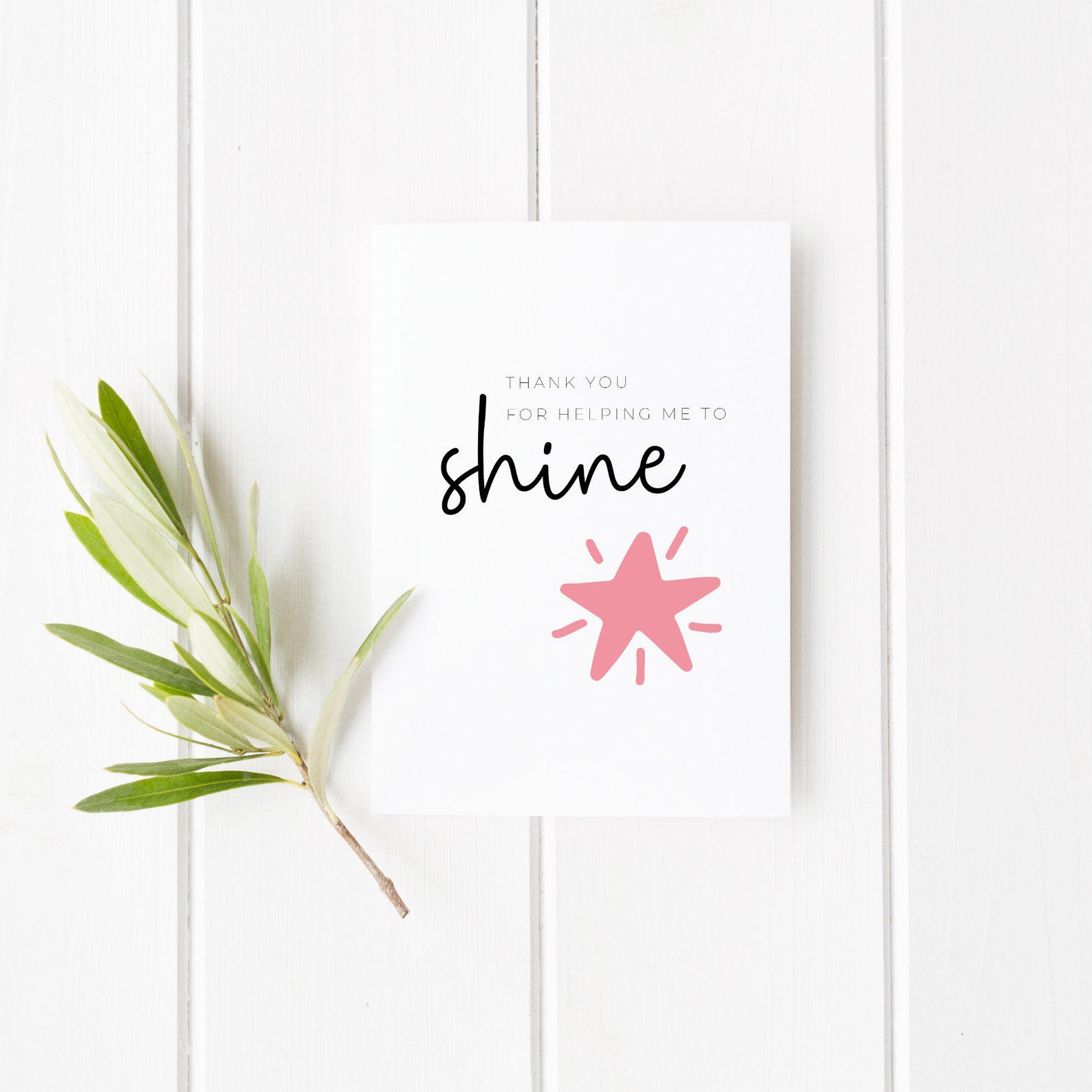 Star Teacher Thank You Card, Teacher Appreciation Card, End of School ...