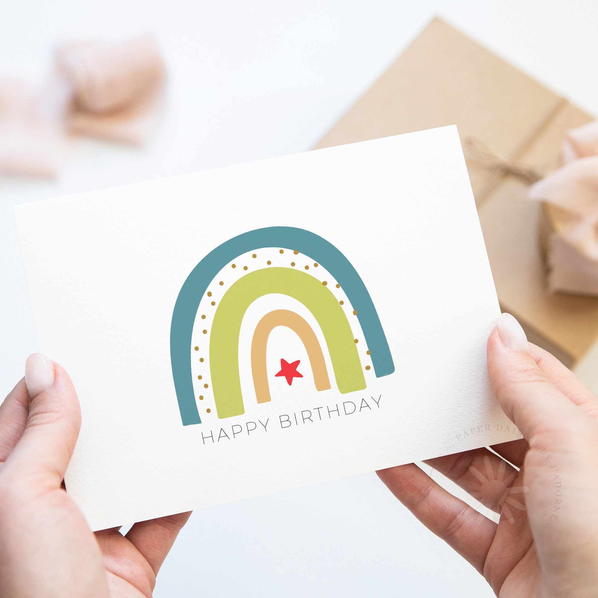 Happy Birthday Rainbow Card - Digital Option + Fun Birthday Card ...