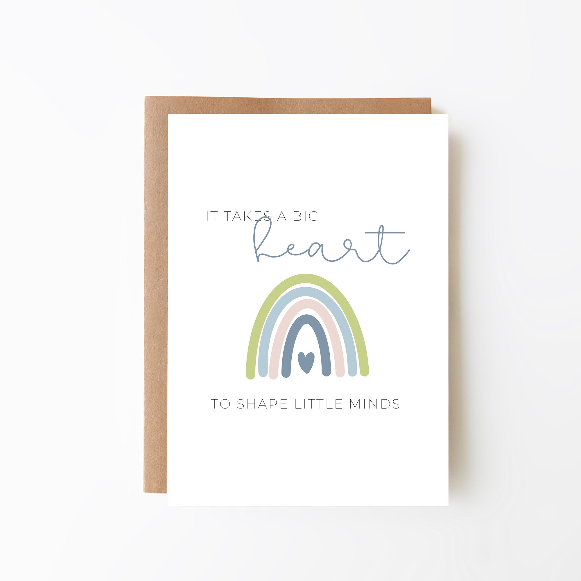 Rainbow Teacher Thank You Card, Teacher Appreciation, Digital Download ...