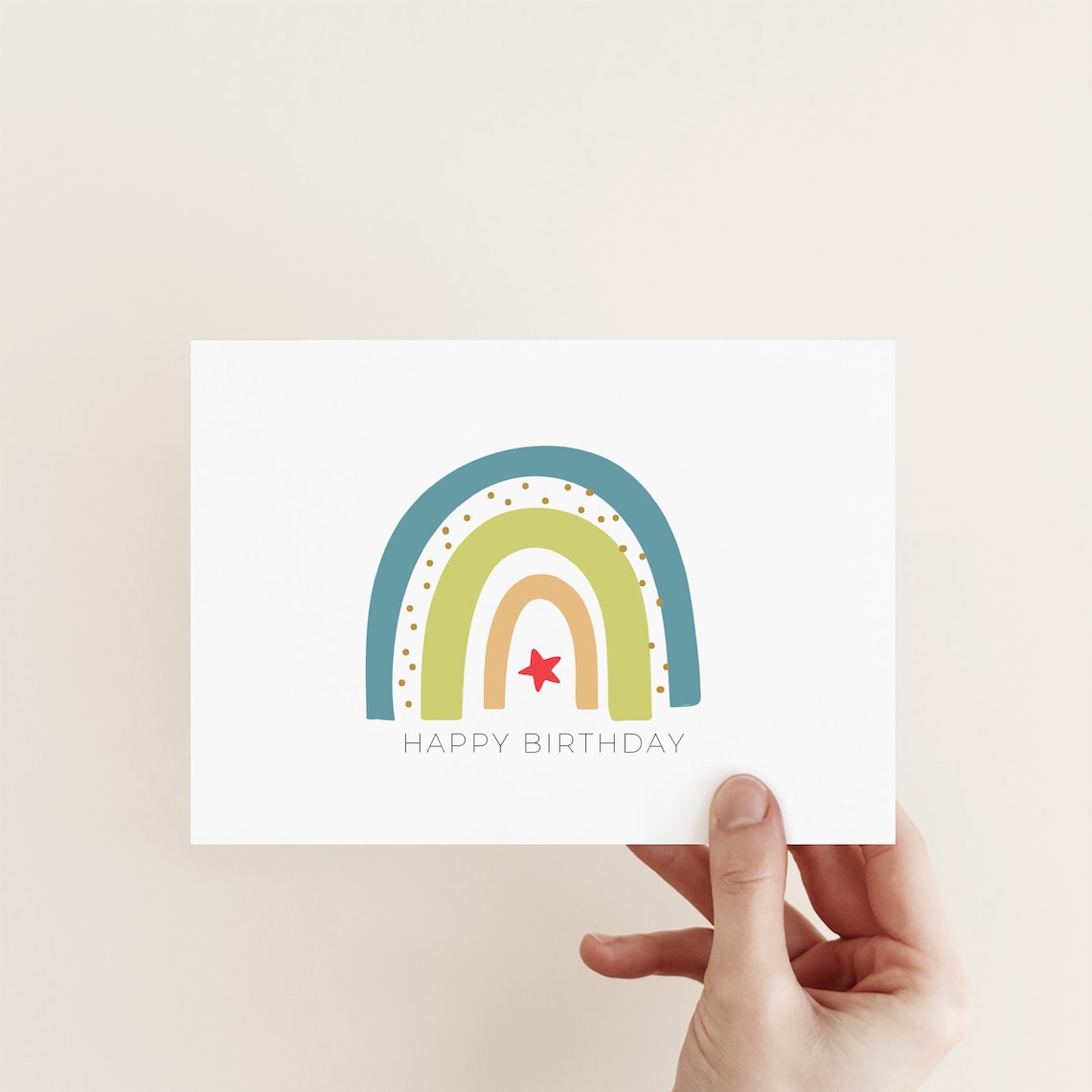 Happy Birthday Rainbow Card Digital Option Fun Birthday Card Birthday ...