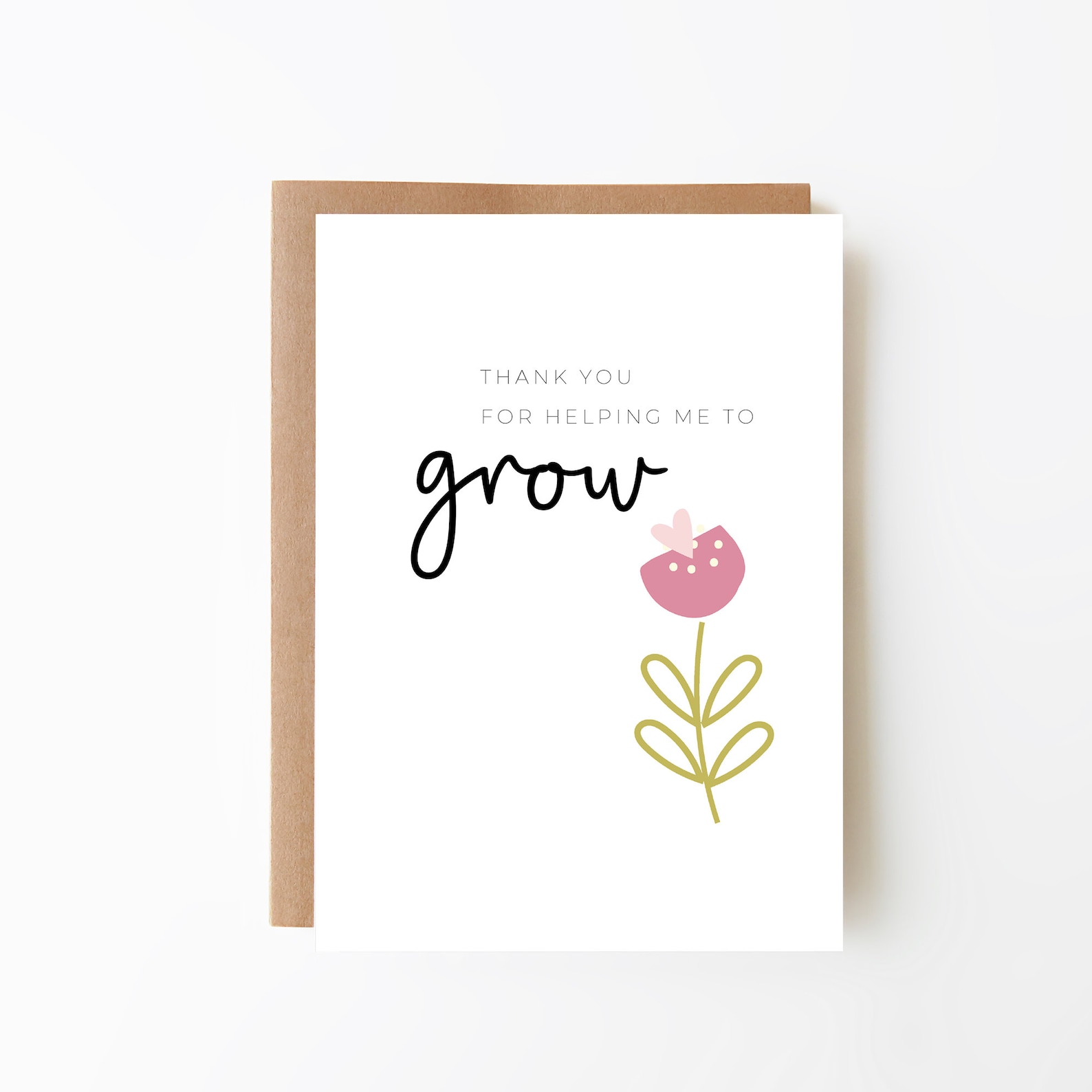 Flower Teacher Thank You Card, Teacher Appreciation, End of School Year ...