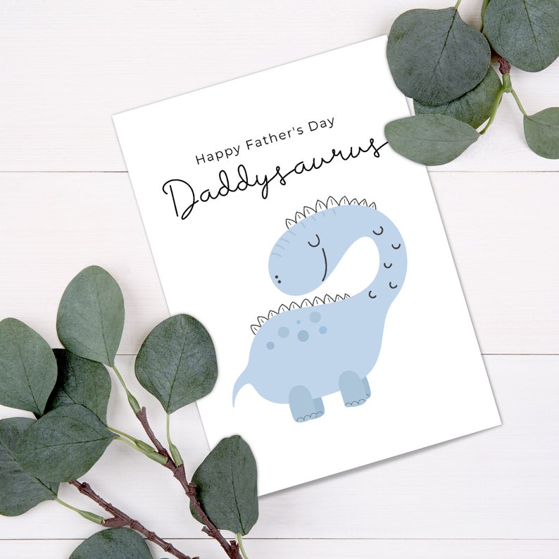Daddysaurus Dinosaur Father's Day Card Father's Day Gift Special Card ...