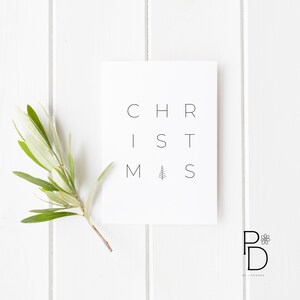 Simple Christmas Card - Minimalistic Card + Digital Download Option ...