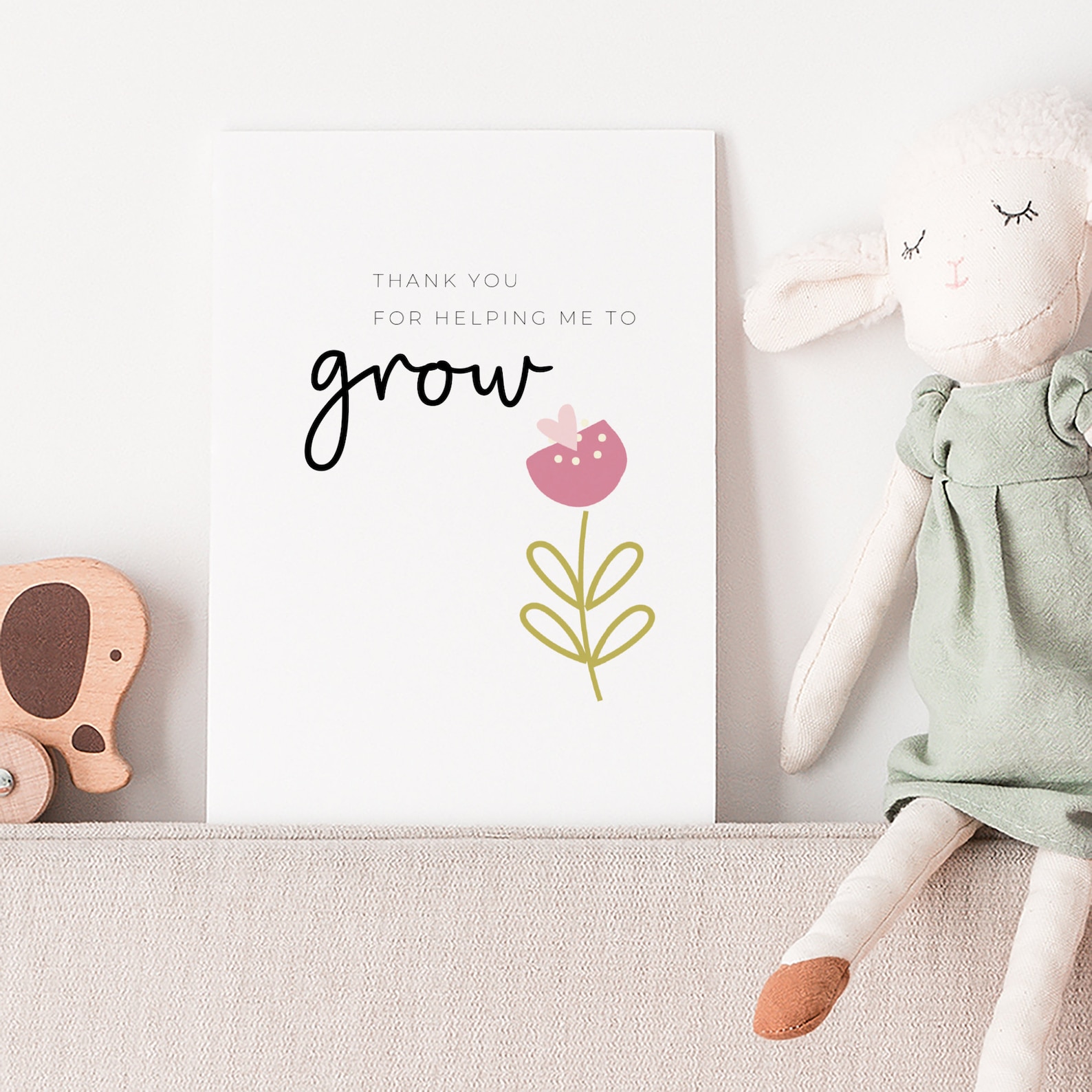 Flower Teacher Thank You Card, Teacher Appreciation, End of School Year ...