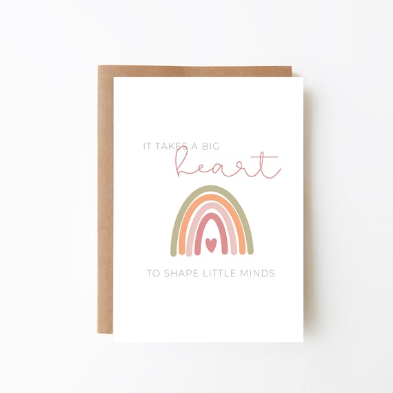 Rainbow Teacher Thank You Card Teacher Appreciation Card End - Etsy