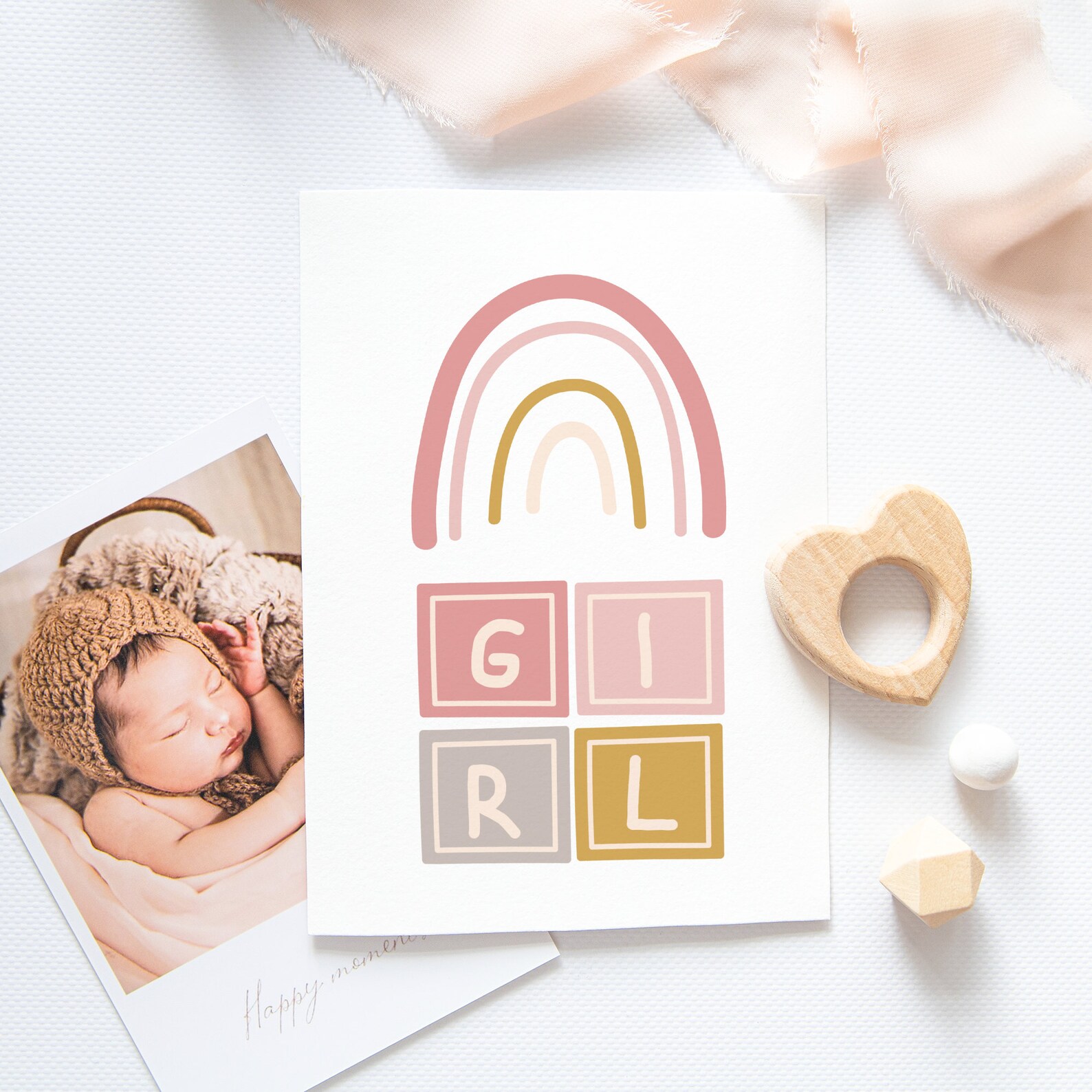 Pink Rainbow Card for Girls - Card for Her + Birthday + Digital Option ...