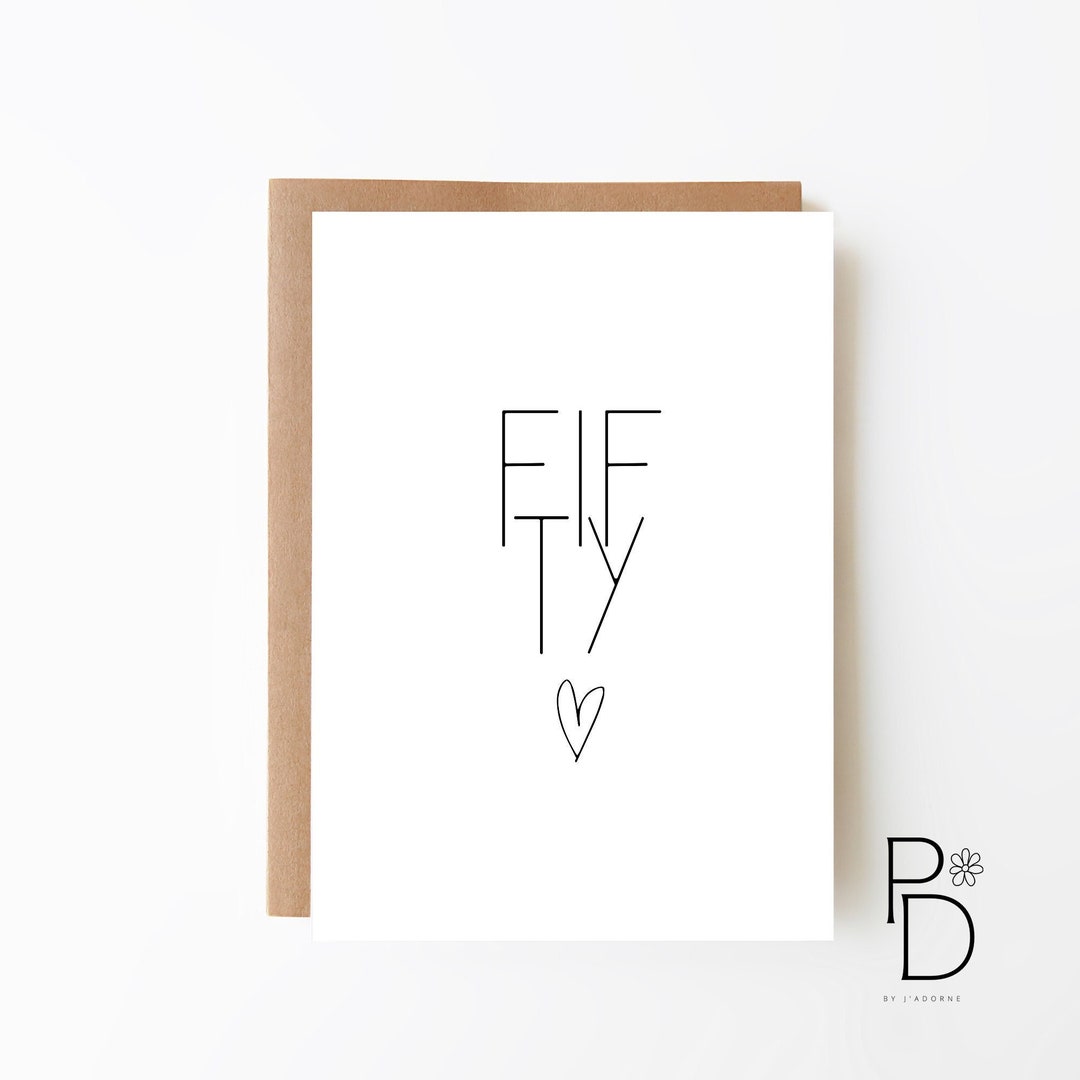 50th MILESTONE BIRTHDAY CARD - Happy Birthday Card + Digital Download ...