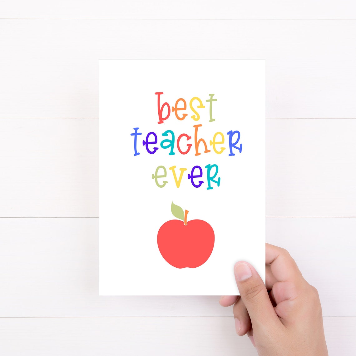 Rainbow Colour Teacher Thank You Card Teacher Appreciation - Etsy