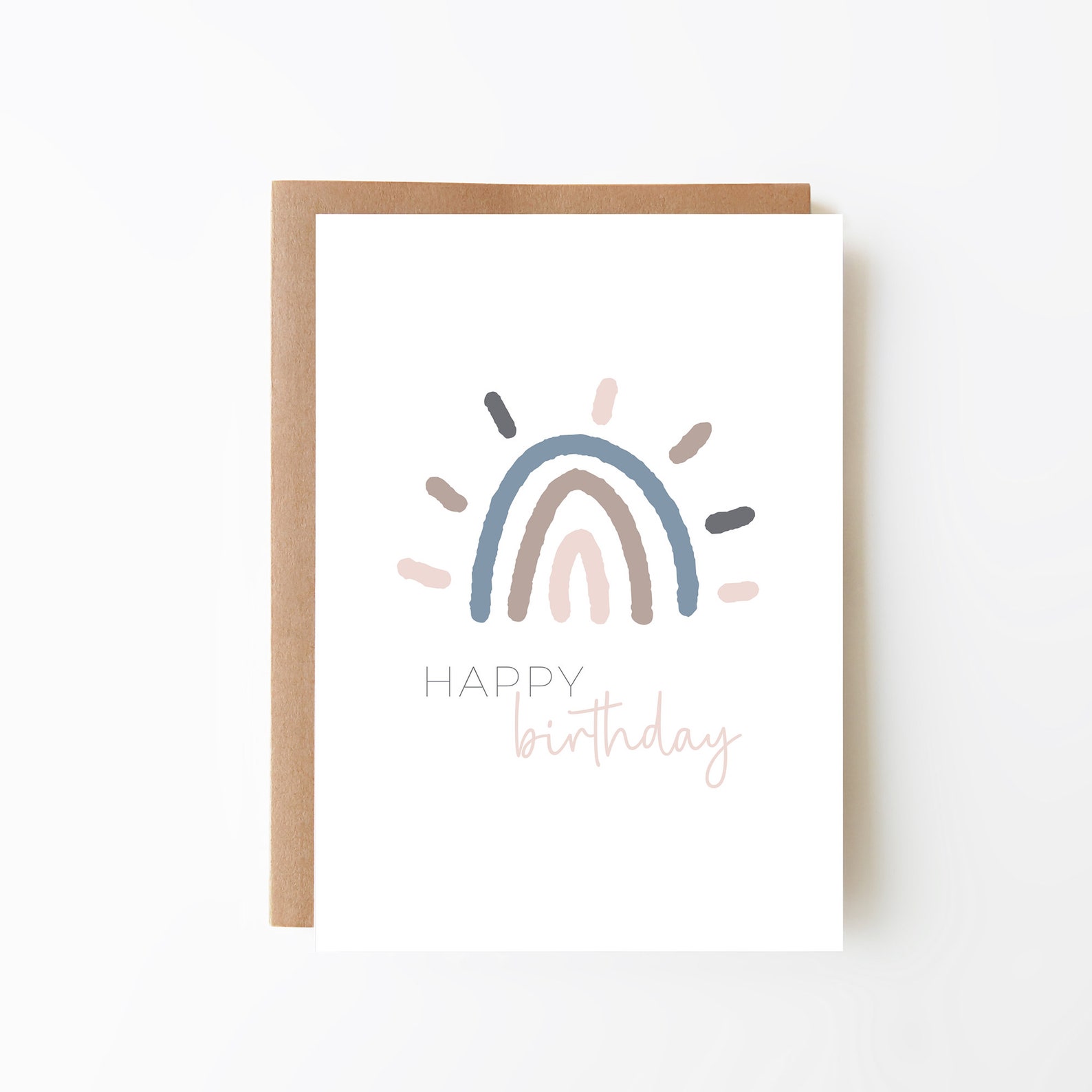 Boho Rainbow Birthday Card Happy Birthday Card for Girls Digital ...