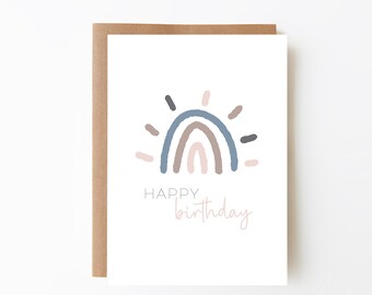 Sending You Sunshine Boho Rainbow Card Thinking of You - Etsy
