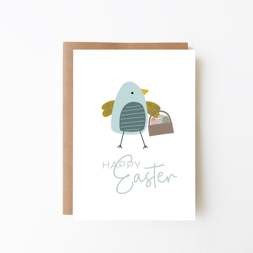 Happy Easter Bird Card - Card for Easter + Fun Card + Blank Card + Card ...