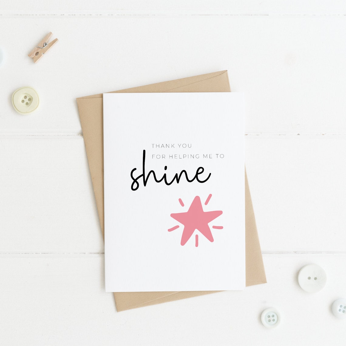 Star Teacher Thank You Card Teacher Appreciation Card End of - Etsy