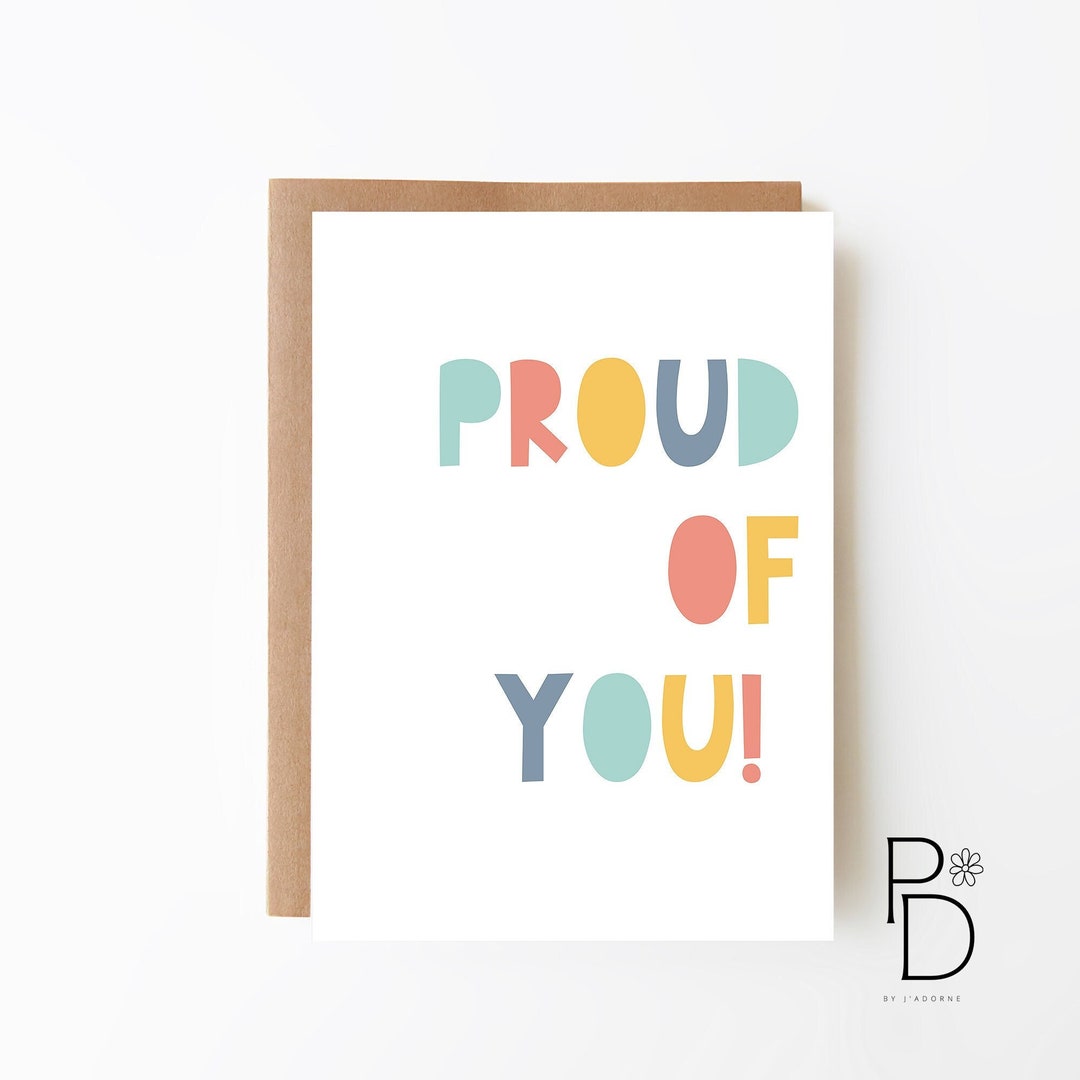 Proud of You Card - School Achievement Card + Digital Download Option ...