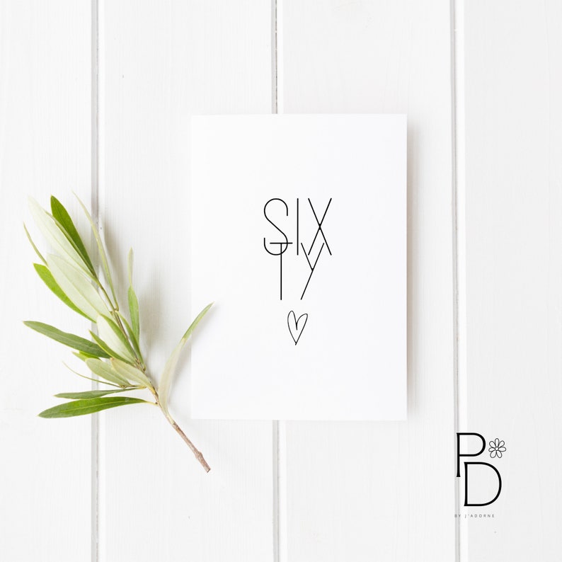 60th MILESTONE BIRTHDAY CARD - Happy Birthday Card + Digital Download ...