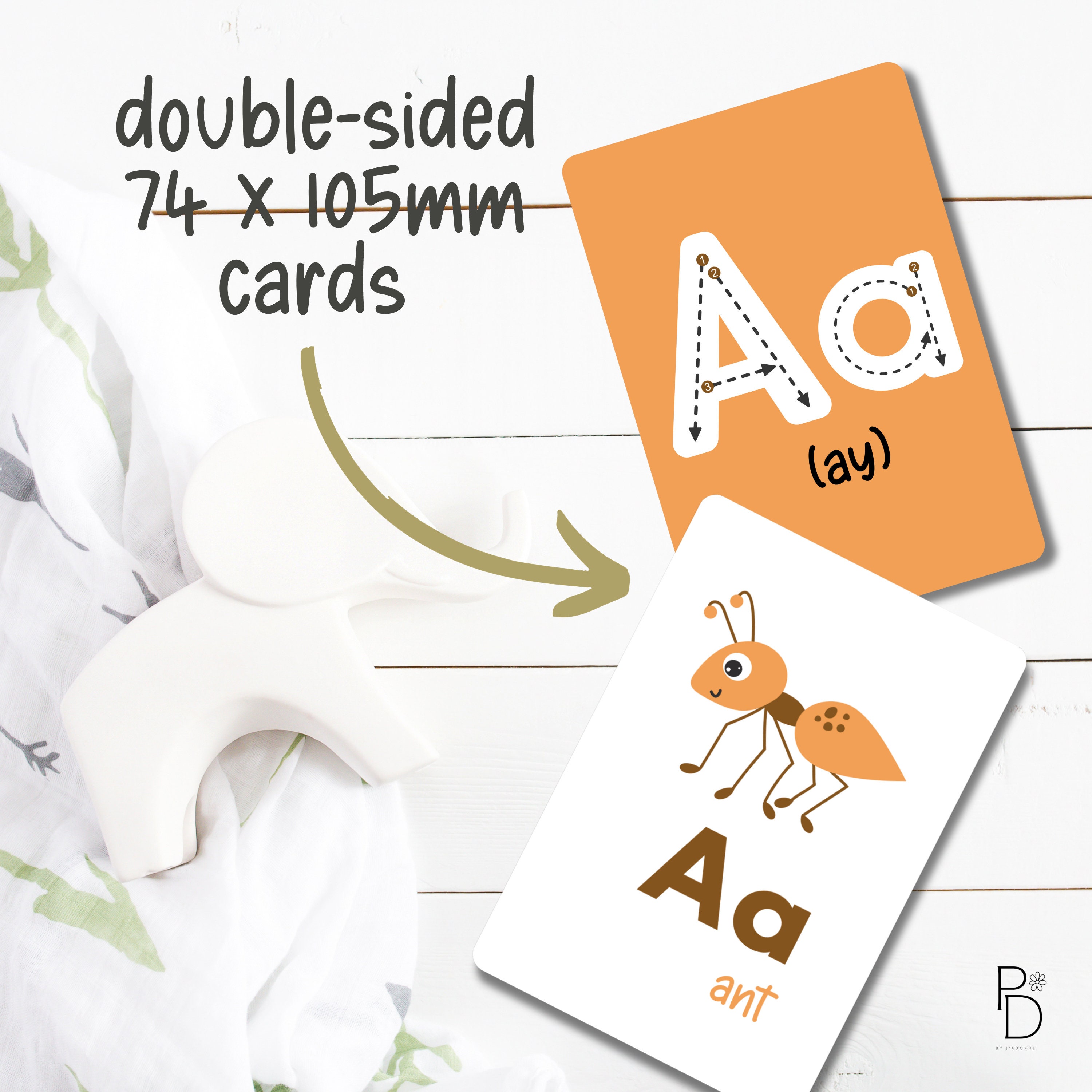 Animal Alphabet Flash Cards - ABC Cards, Educational Letter Cards for ...
