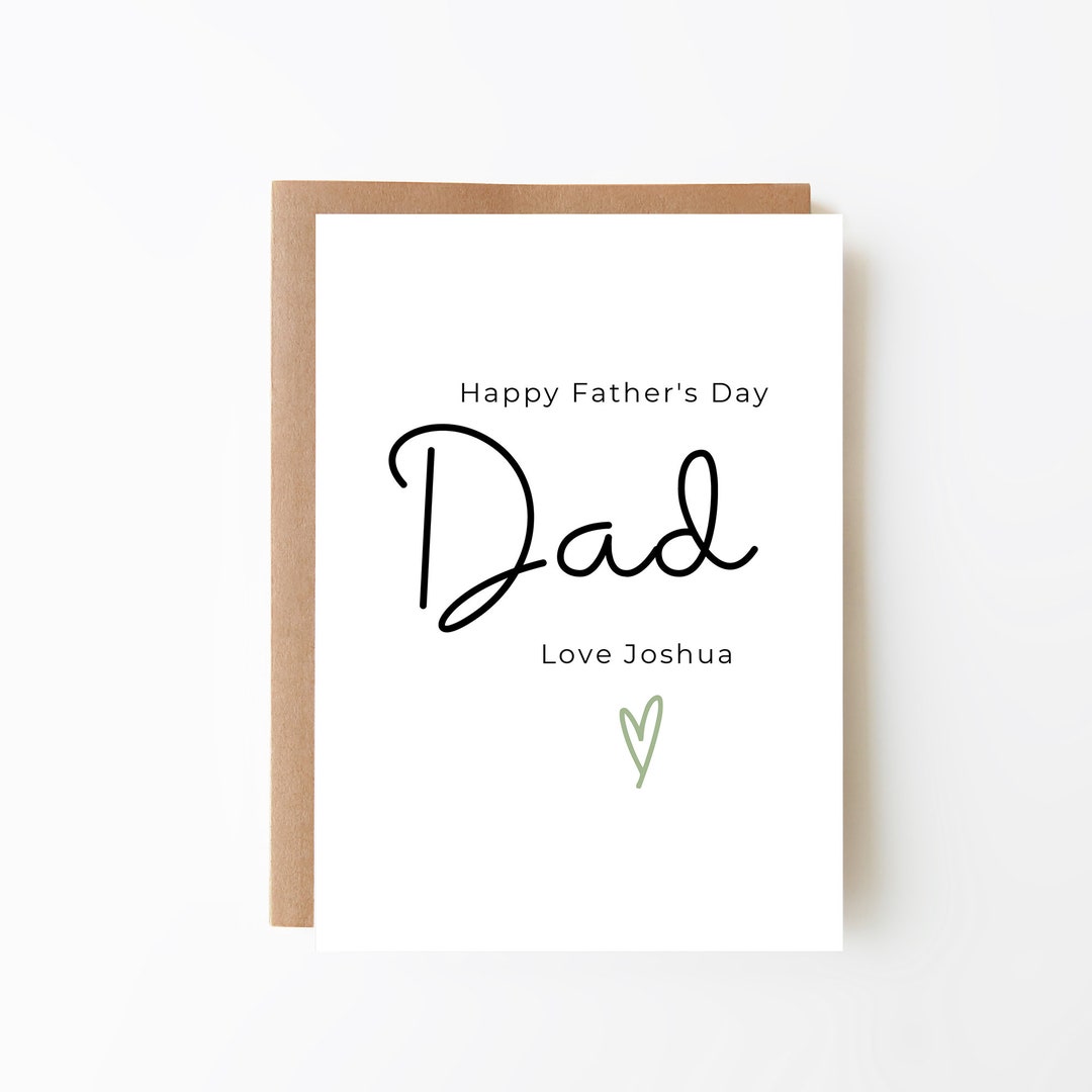 Personalised Father's Day Card - Card for Dad + Personalised Card ...