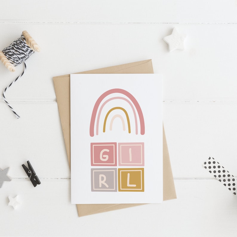 Pink Rainbow Card for Girls - Card for Her + Birthday + Digital Option ...