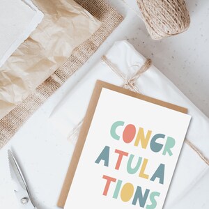 Colourful Congratulations Card - Engagement Card + Digital Download ...