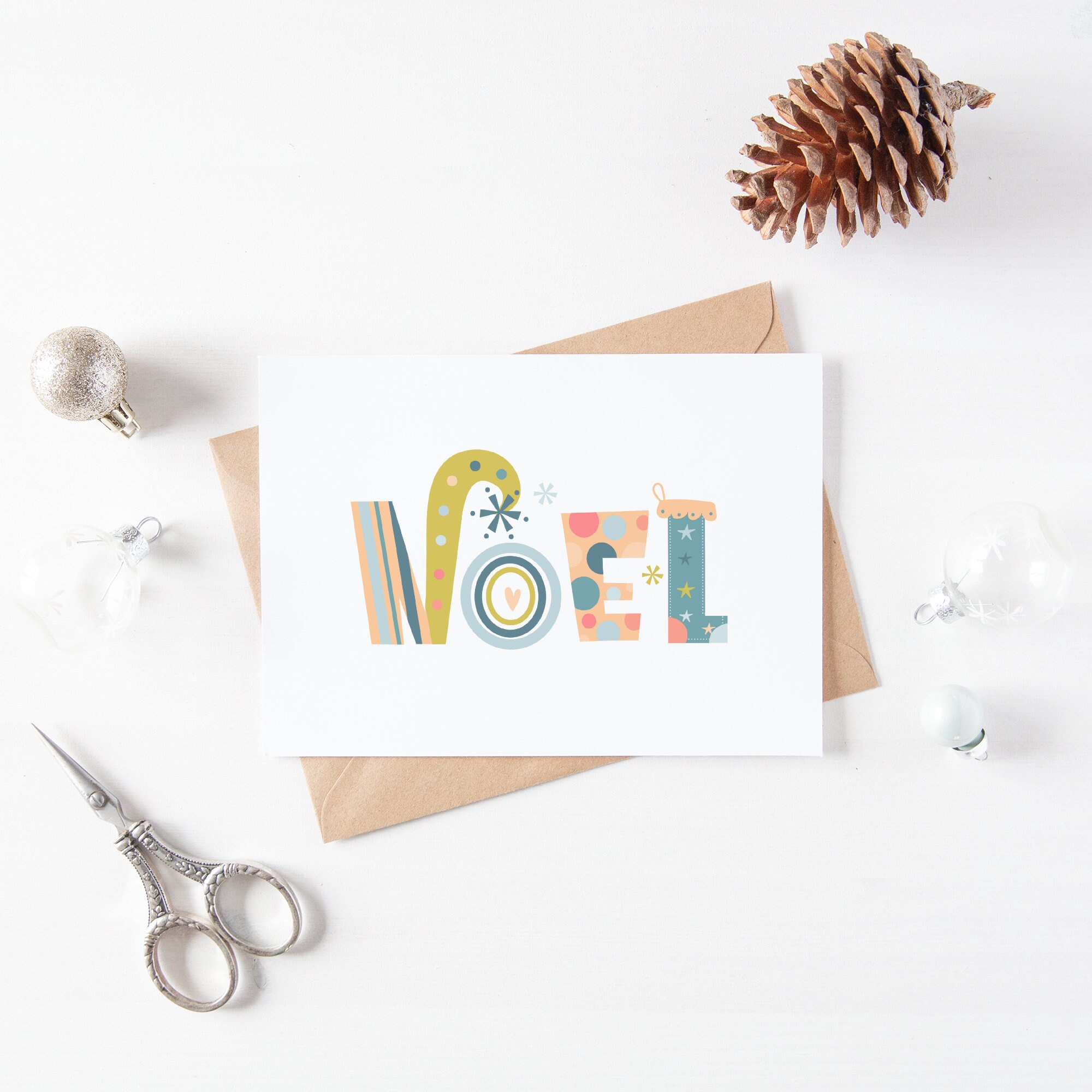 Noel Christmas Card - Merry Christmas Card + Blank Card + Xmas Card ...