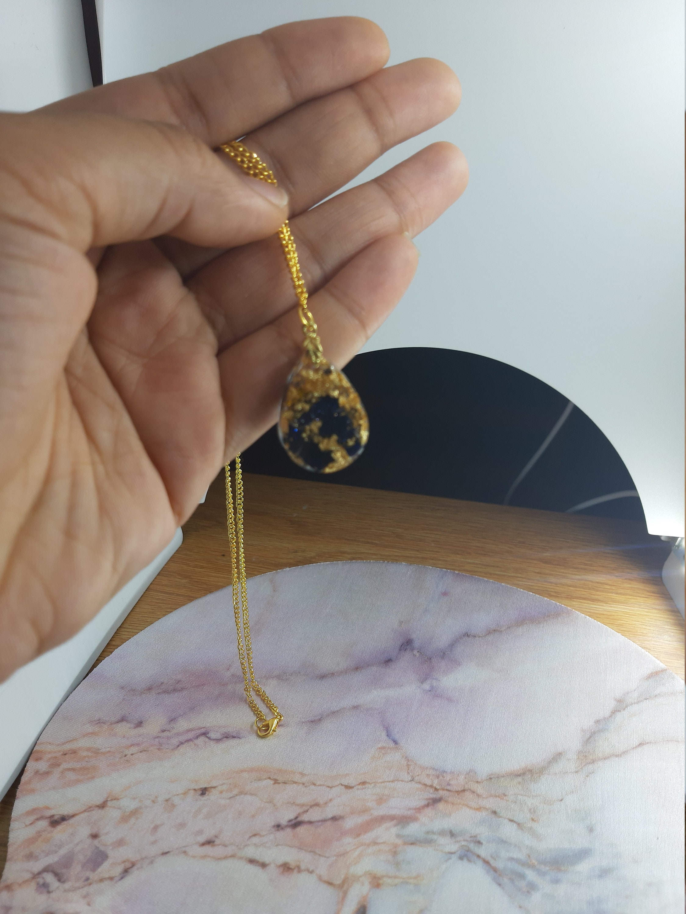 Blue Sandstone Necklace - Etsy