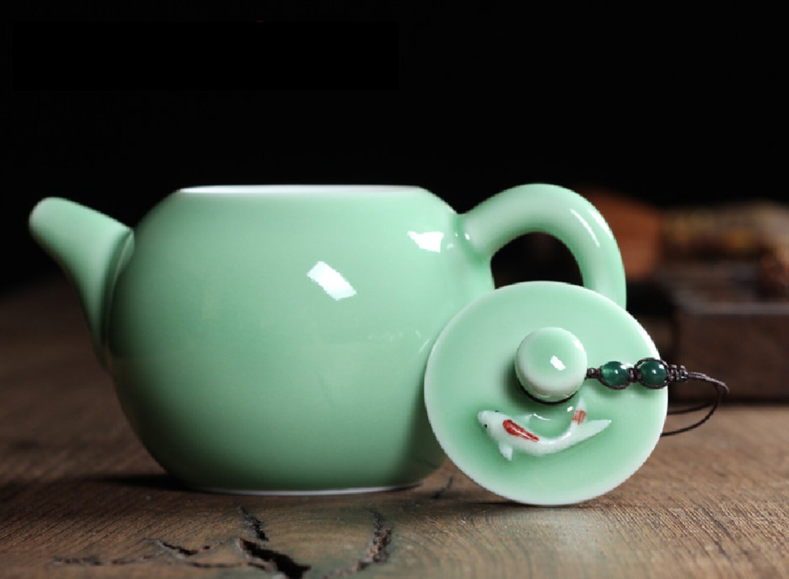 Oriental Double Koi Fish Design Ceramic Tea Set Teapot Tea - Etsy