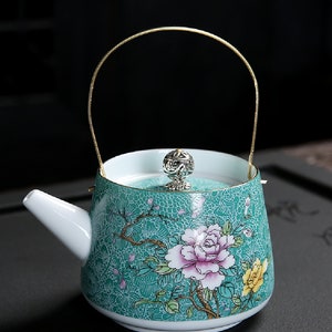 Oriental Peony Color Tea Set House Warming Gifts Tea Art - Etsy