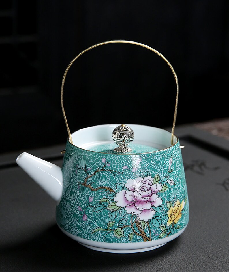 Oriental Peony Color Tea Set House Warming Gifts Tea Art - Etsy