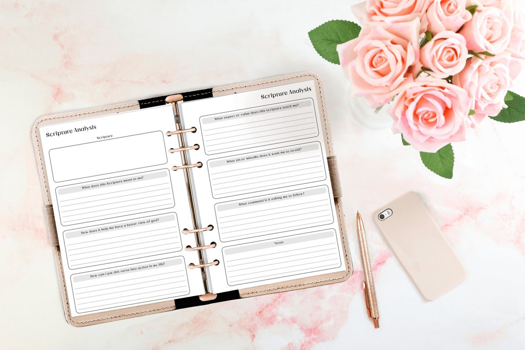 Pocket Printable Scripture Analysis Planner Insert - Etsy