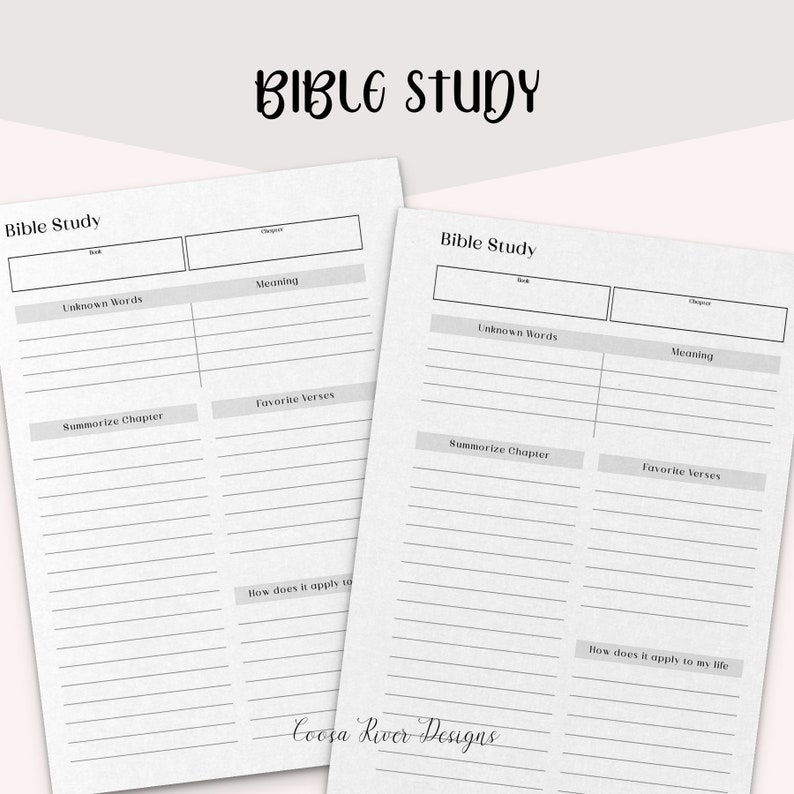 B6 Printable Bible Study Planner Insert - Etsy