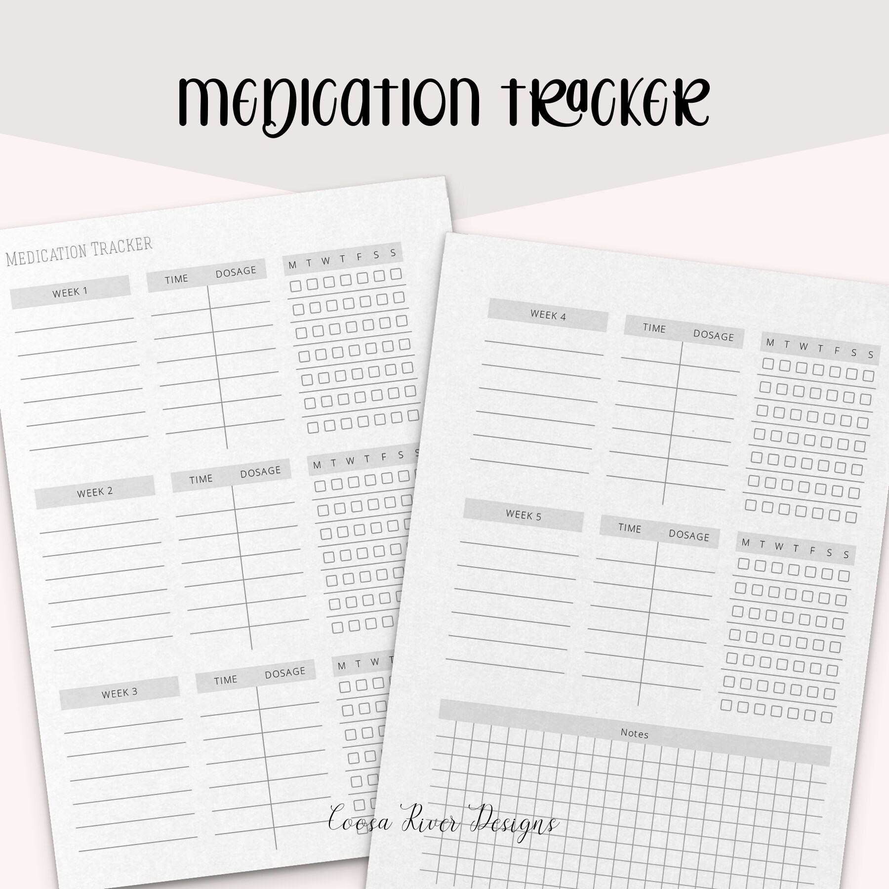 A5 Printable Weekly Medication Tracker - Etsy