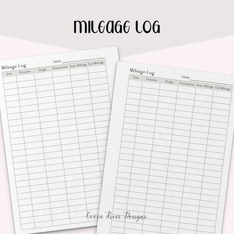 CHP Mileage Log Printable Vehicle Miles Travelled Car Mileage - Etsy