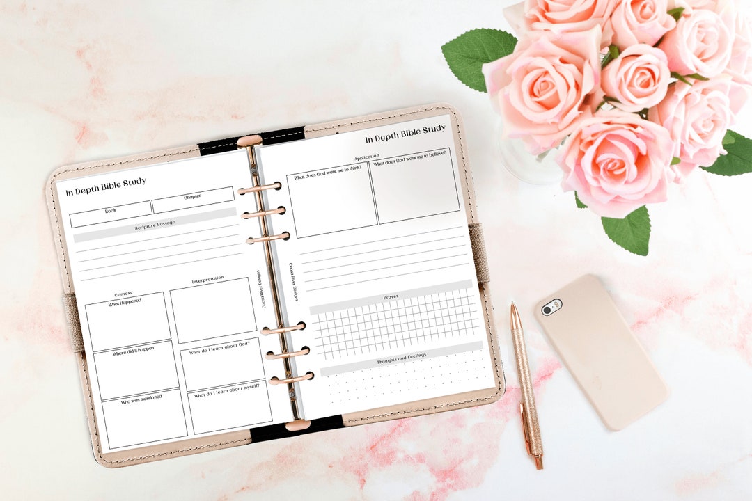 Personal Wide Printable in Depth Bible Study Planner Insert - Etsy
