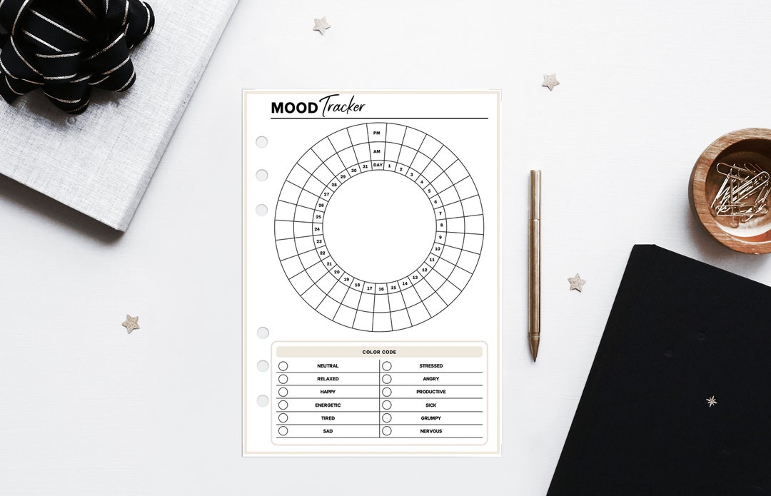 Half Letter Monthly Mood Tracker Insert - Printable - Etsy